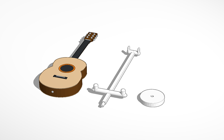 3D design Acoustic Guitar With Stand - Tinkercad