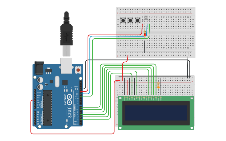 Circuit design Ejercicio_Simulacro_PC2 - Tinkercad