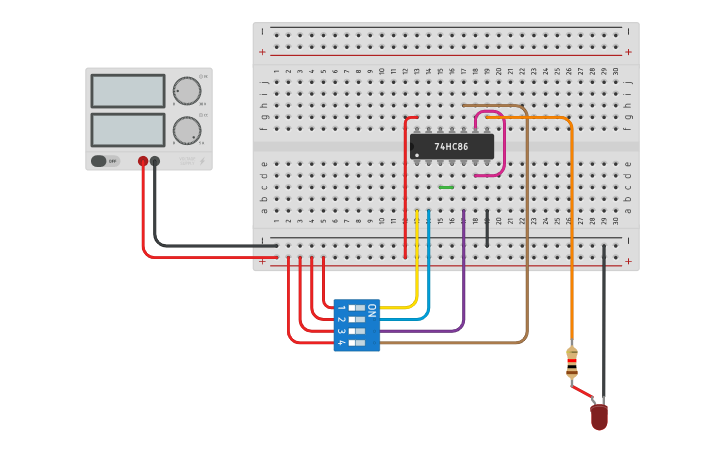Circuit Design 4bit Even Parity Generator Tinkercad