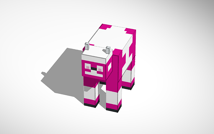 3D design Minecraft pink cow - Tinkercad