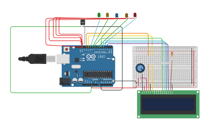 Circuit design Temperature - Tinkercad
