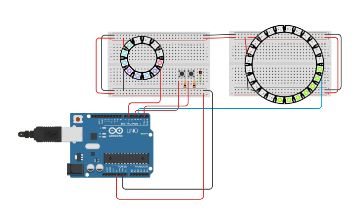 Circuit design neopixel - Tinkercad