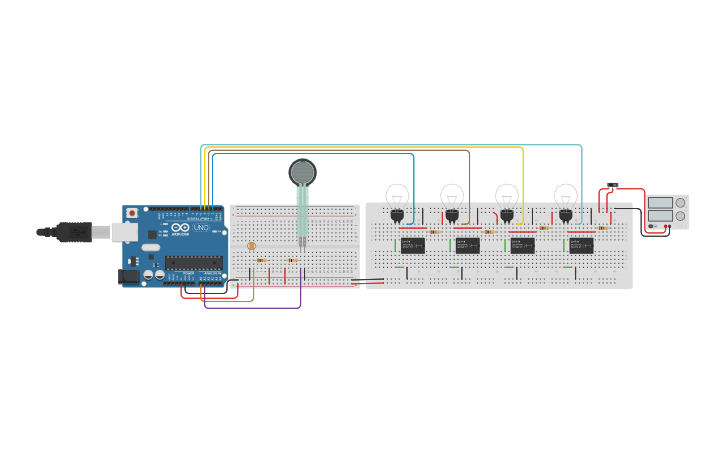 Circuit design Smart Street Light System - Tinkercad