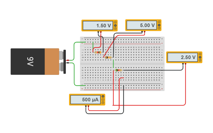 Circuit Design Series Circuit With Breadbord Tinkercad