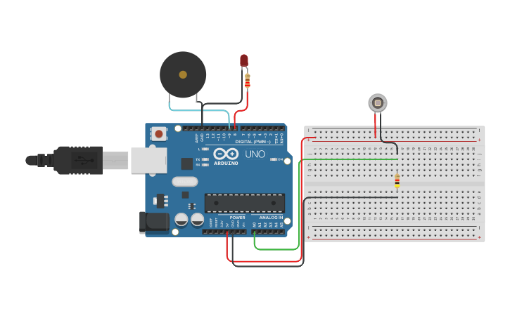 Circuit design Photodiode - Tinkercad