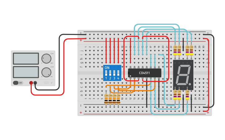 Circuit Design 7 Segment Cd4511 Tinkercad