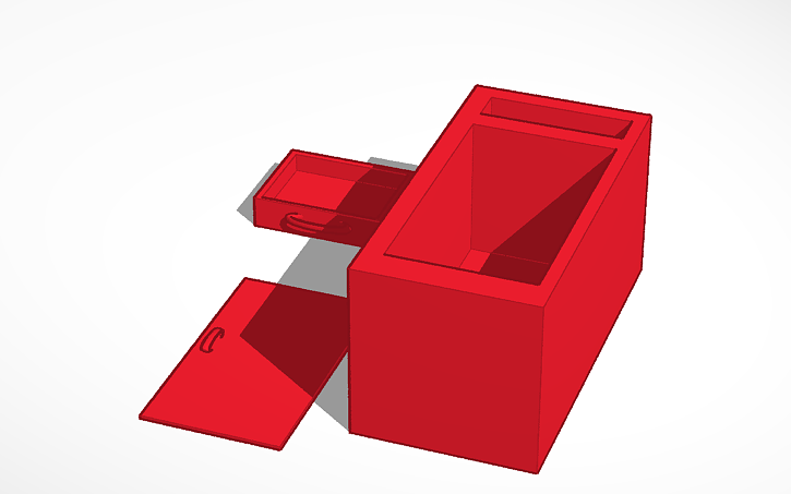 3D design drawer with door - Tinkercad