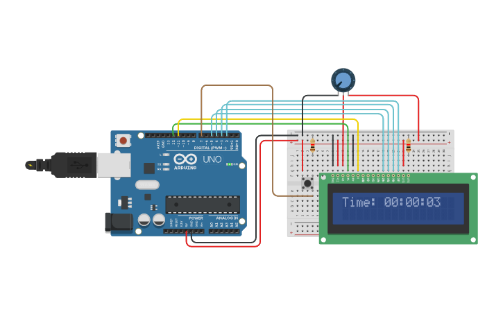 Circuit design clock project - Tinkercad Circuit design clock project - Tinkercad