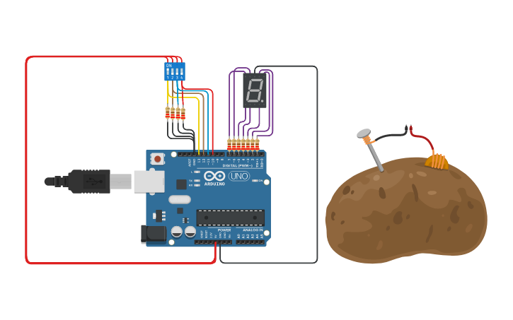 Circuit design Copy of ARDUINO CONTADOR AUTOMÁTICO | Tinkercad