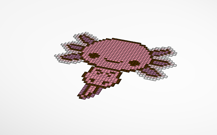 3D design Avery the Axolotl - Tinkercad
