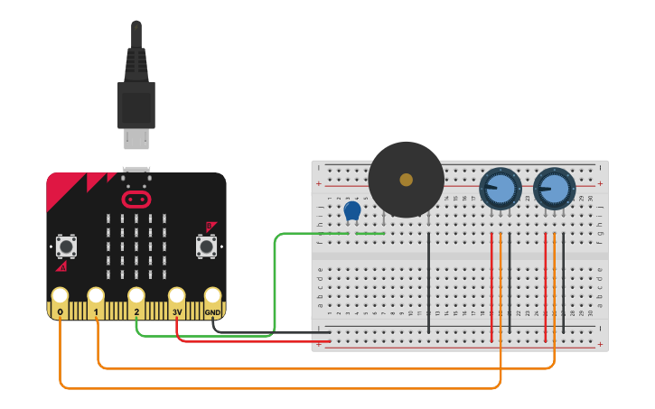 Circuit design Piezo | Tinkercad