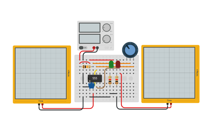 Circuit Design 555 Timer Blinking Circuit Tinkercad