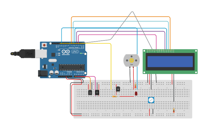 Circuit design Automatic Room Temprature Controller - Tinkercad