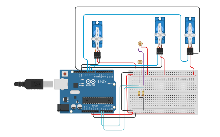 Circuit design practa arduinos | Tinkercad