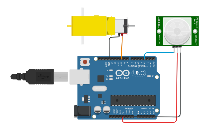 Circuit design motor. | Tinkercad