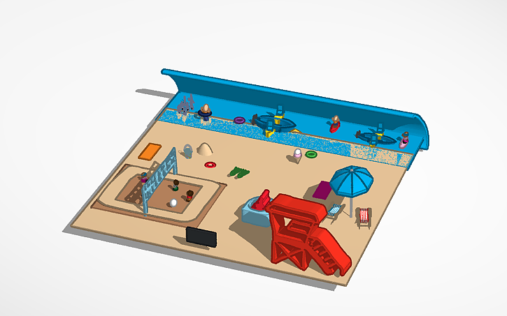 3D design Copy of Beach - Tinkercad