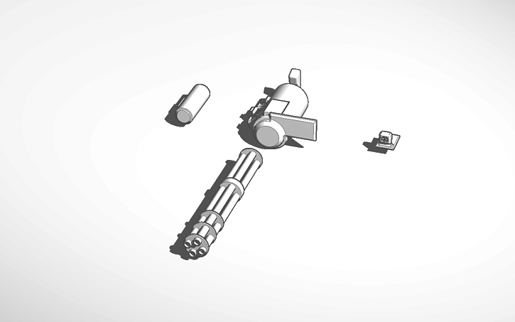 3D design mini-gun parts | Tinkercad