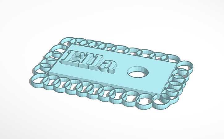 3D design Ella name tag - Tinkercad