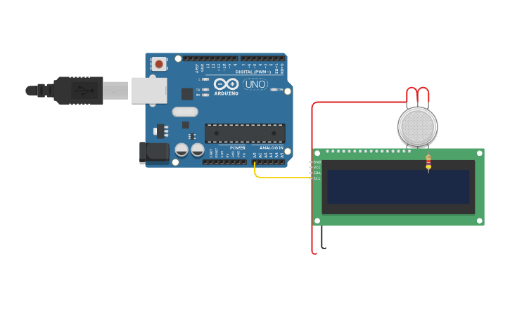 Circuit design Gas Detector Using Arduino - Tinkercad