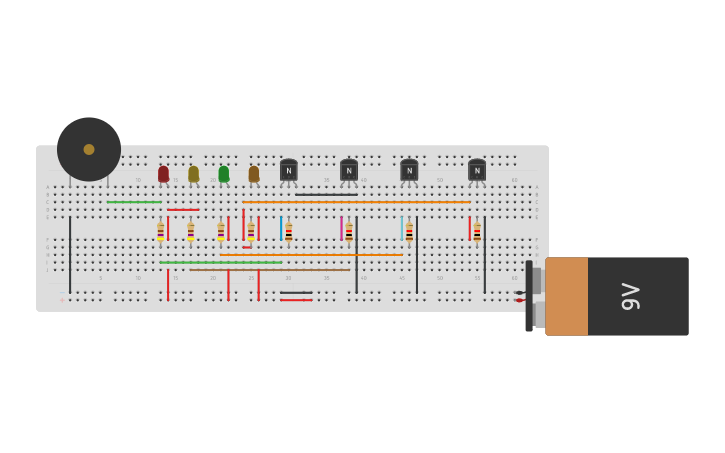 Circuit Design Water Level Indicater Tinkercad