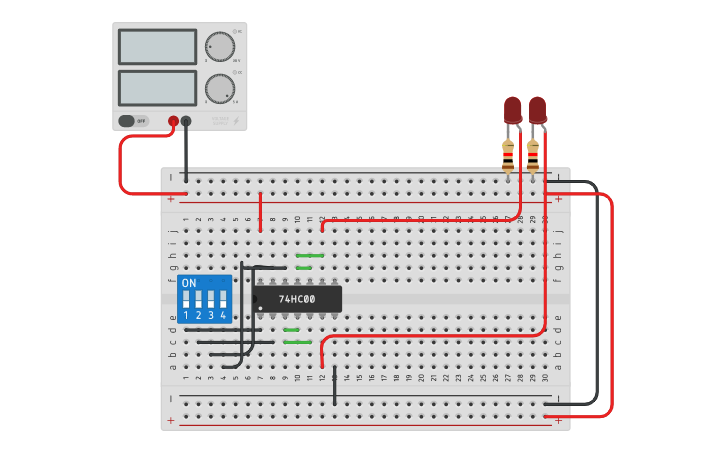 Circuit design AND GATE - Tinkercad
