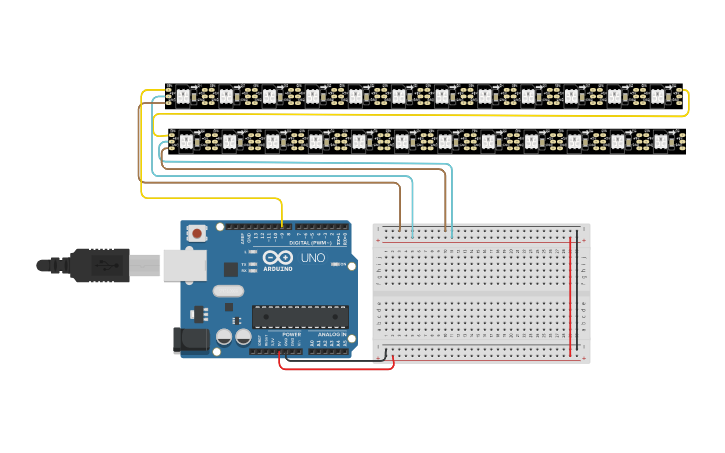 Circuit design neopixels | Tinkercad