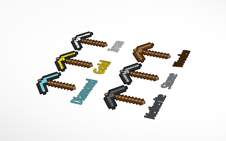 3D design Discontinued - All Minecraft Pickaxes - Tinkercad