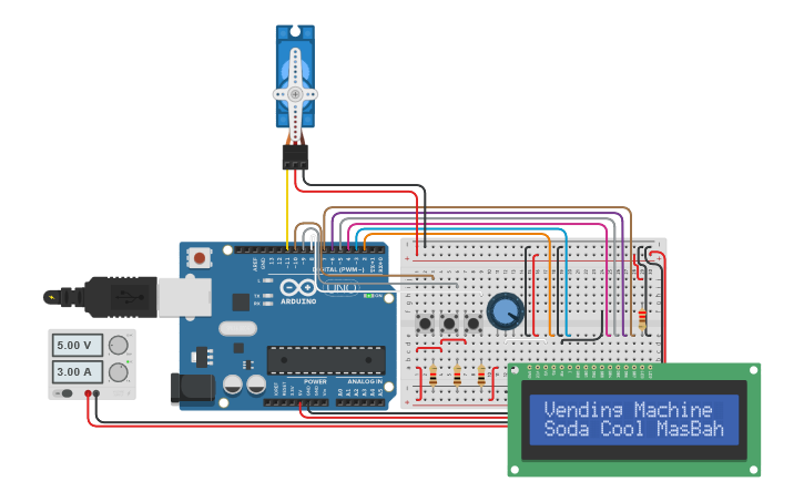 Circuit design GRUPO 4 - Tarefa M4 - Vending Machine - Tinkercad