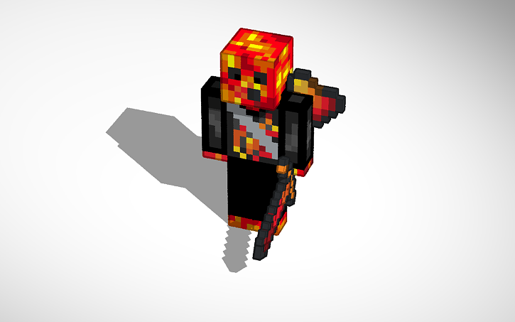 3D design Lava Man MineCraft Custom Avatar - Tinkercad
