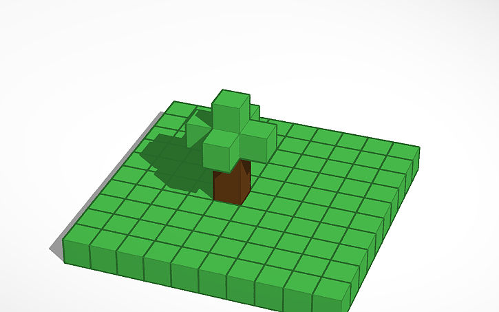 3D design mincraft 나무 - Tinkercad