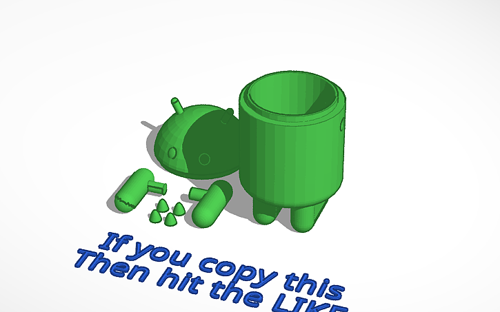 3D design Android robot box_V2 - Tinkercad