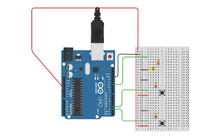 Circuit design Ejemplo 02 Interrupciones Arduino - Tinkercad