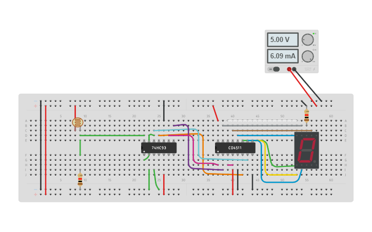 Circuit Design Object Counter Using 7 Segment Tinkercad