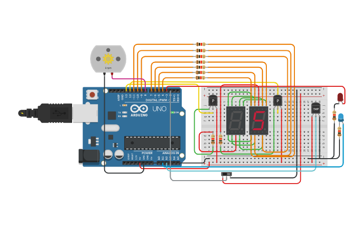 Circuit design Air conditioning - Tinkercad