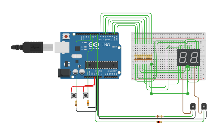 Circuit Design 20201123 2 Display 7 Segmenti Upn Down Tinkercad 6343