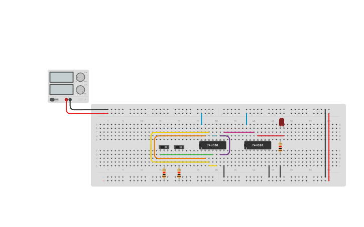 Circuit design XNOR GATE USING NAND GATE | Tinkercad