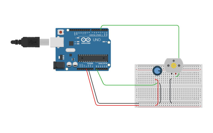 Circuit design DC motor - Tinkercad