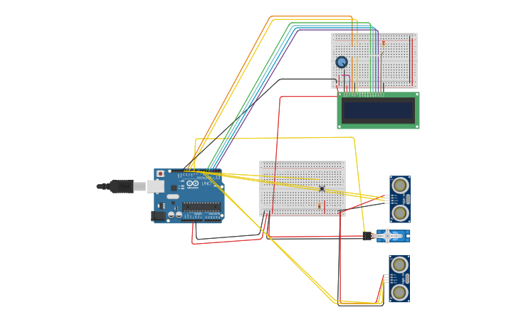 Circuit design Car Parking - Tinkercad