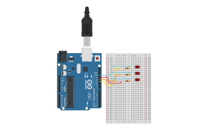 Circuit Design Week 1 Schematic 2 3 Led Blinks Tinkercad 