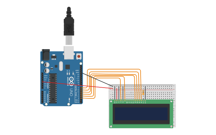 Circuit design Display LCD - Tinkercad
