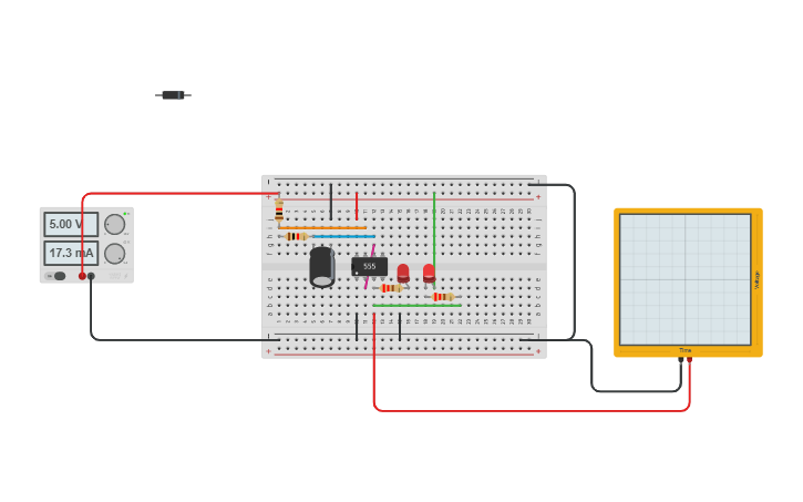 Circuit design Astable timer 555 - Tinkercad