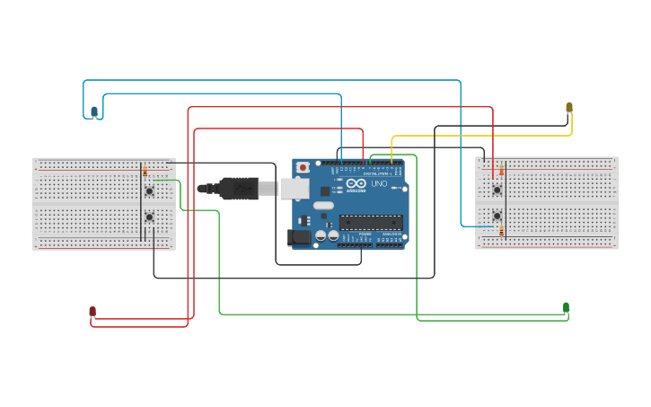 Circuit design Prima prova led - Tinkercad