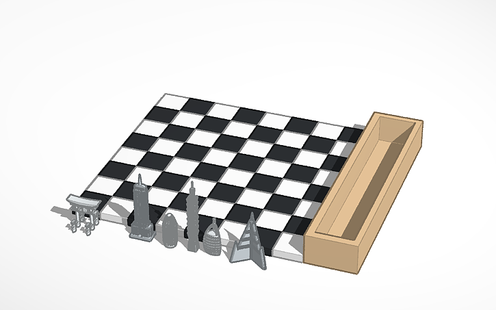 3D design Chess board - Tinkercad