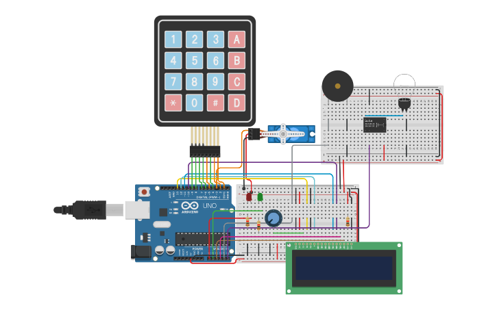Circuit Design Copy Of Advanced Arduino Combination Lock With Keypad Tinkercad