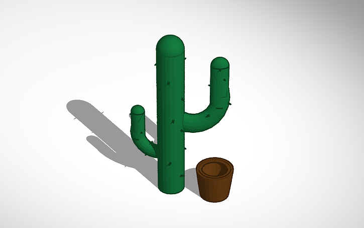 3D design Cactus In A Pot - Tinkercad
