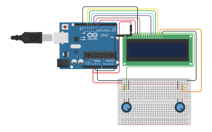 Circuit design MATRIX BASIC WITH CONTROLS | Tinkercad