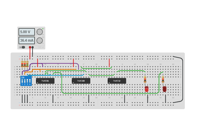 Circuit design Full Adder - Tinkercad