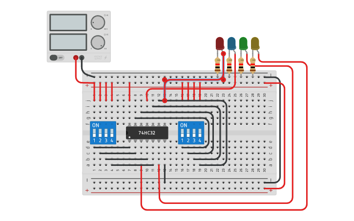 Circuit design QUAD TWO INPUT OR GATE | Tinkercad