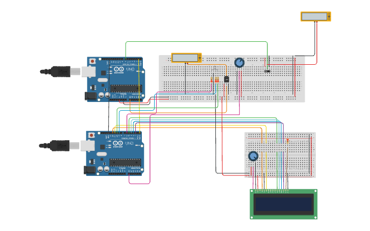 Circuit design RX-TX 2021 with TMP36 and humidity | Tinkercad