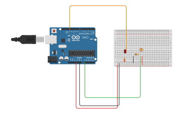 Circuit design 3 EJERCICIO FOTOCELDA | Tinkercad